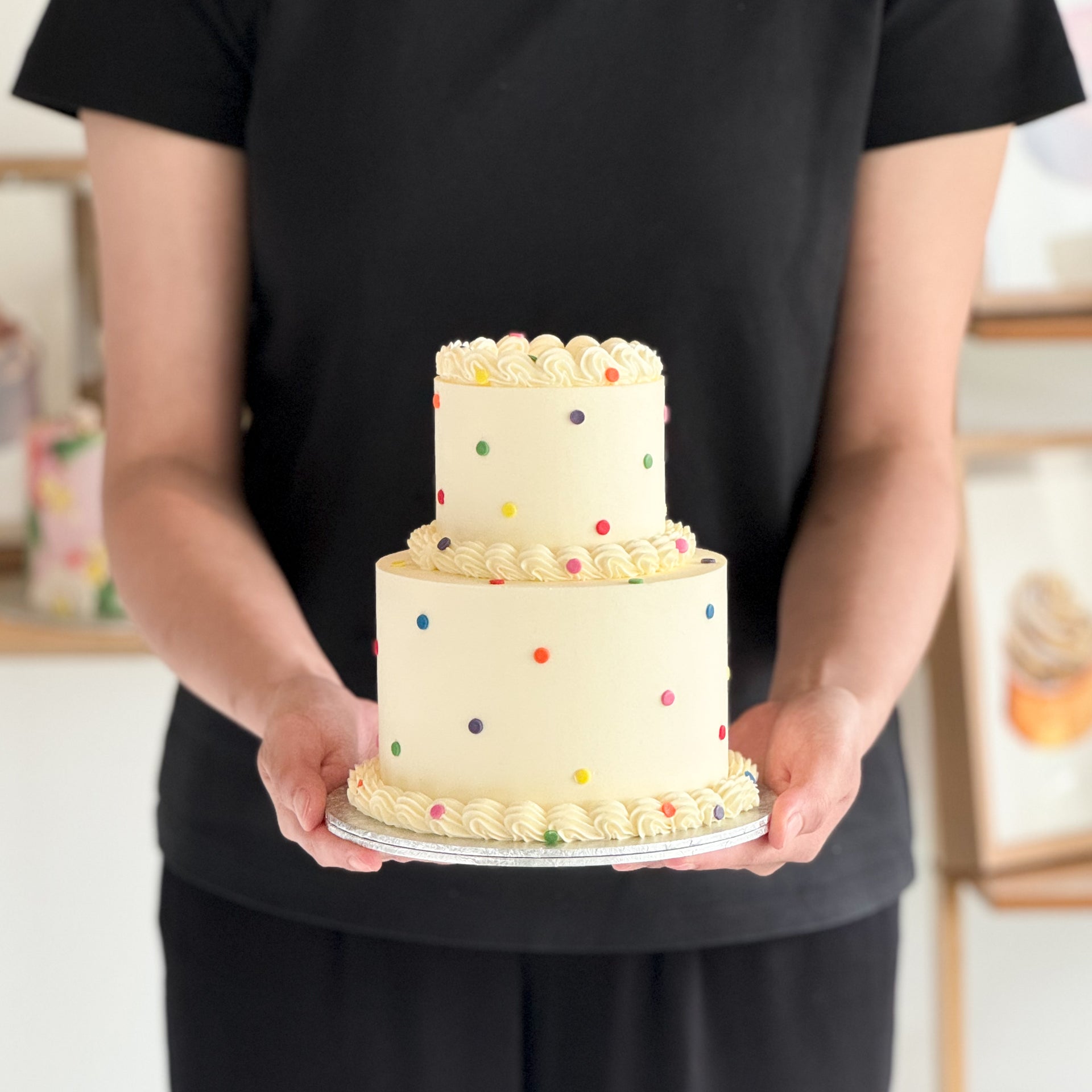 Mini 2 Tier Polka Dots Cake – Bloomsbury Bakers
