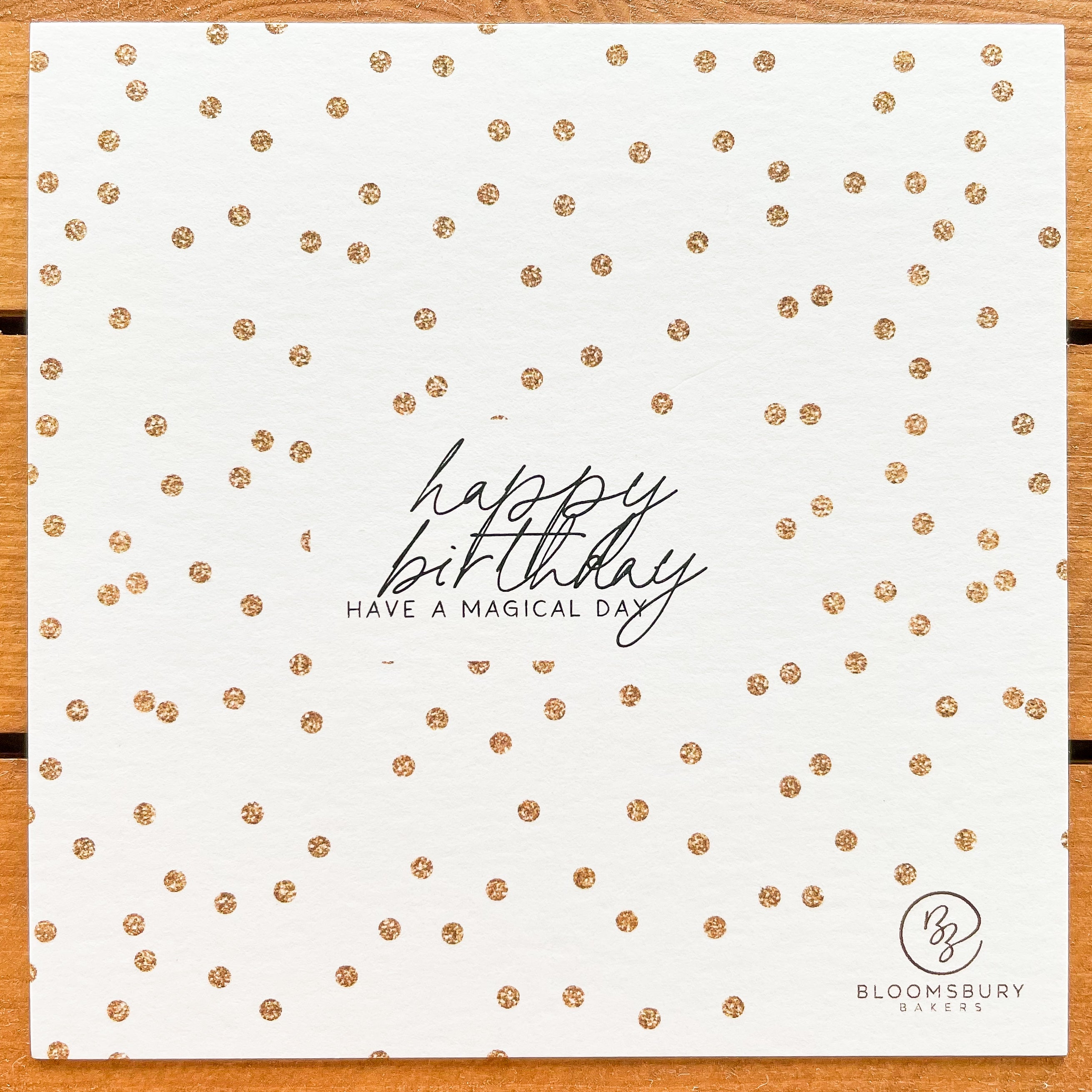 Happy Birthday Card (Gold Confetti) – Bloomsbury Bakers